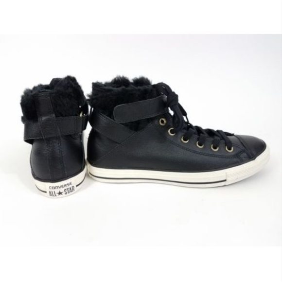Converse | Shoes | Converse Chuck Taylor All Star Womens Black Fur ...